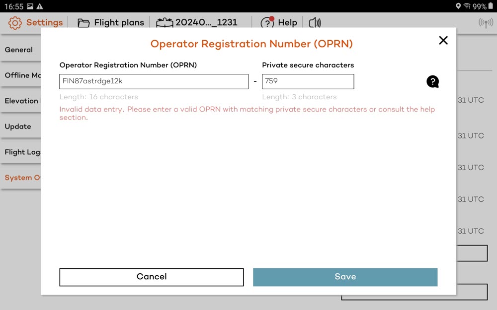 OPRN (Operator Registration Number)